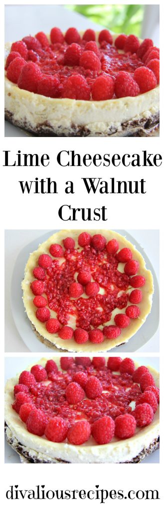 Lime Cheesecake with a Walnut Crust
